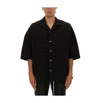 Rick Owens Homme, Chemises, Noir, Taille: S Chemise &agrave; manches courtes &agrave; double poche