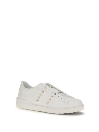 Valentino Garavani Mens Rockstud Untitled Sneakers Bianco-Bianco Bianco/bianco