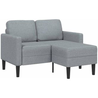 vidaXL Vidaxl - Canap&eacute; 2 places avec m&eacute;ridienne en l gris clair 125 cm tissu