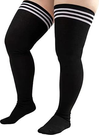 Dreshow Femme Extra Longues Grande Taille Chaussettes Hautes de Cuisse Montantes Chaussettes de Genoux Jambi&egrave;res