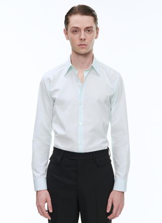 Fursac Chemise bleu ciel en popeline de coton - Taille M - Homme