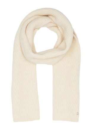 s.Oliver Strick-Schal mit Fischgr&auml;tenmuster und Logo-Ring