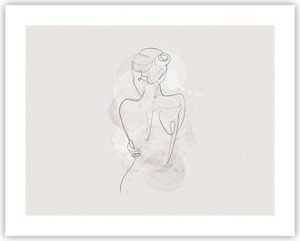 Arttor Poster ohne Rahmen Deko 50x40cm Frau R&uuml;cken R&uuml;cken Wandposter Art Prints Wanddeko Bild Wand Kunstdruck Wandbilder Dekoration Wohnzimmer Schlafzimmer K