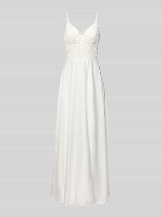 Mascara Abendkleid aus Satin mit Stitchings und Schn&uuml;rung