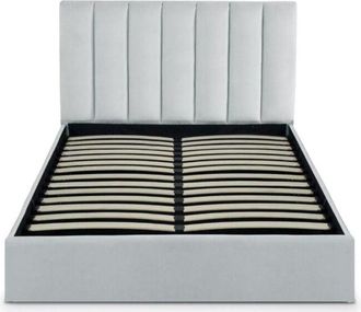 Paris Prix Lit Coffre Design Velours Songa 140x190cm Argent