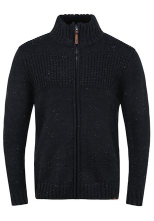 Indicode IDBergen Herren Strickjacke Cardigan Grobstrick mit Stehkragen, Gr&ouml;&szlig;e:L, Farbe:Black (999)