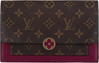 Louis Vuitton Portefeuille sur cha&icirc;ne Monogram Flore Pre-owned - Femme - Pre-owned - Brun - Taille: ONE Size