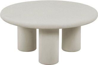 Vente-Unique Table basse en MDF - Effet béton blanc cassé - MARELNA