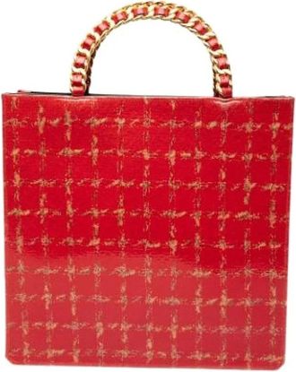 Chanel Sac fourre-tout vintage en cuir verni Pre-owned - Femme - Pre-owned - Rouge - Taille: ONE Size