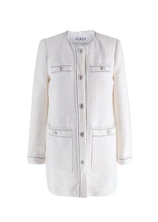 Claudie Pierlot Off White Tweed Longline Jacket Size XS