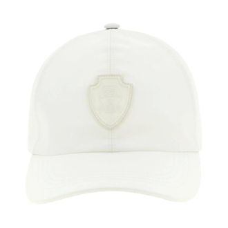 Brunello Cucinelli Femme, Accessoires, Blanc, Taille: S Casquette &agrave; &eacute;cusson logo