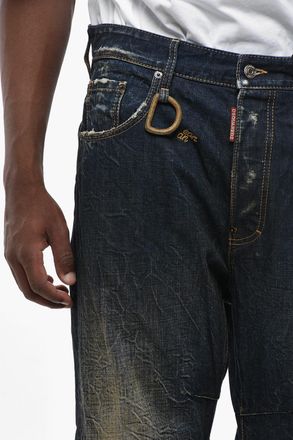Dsquared2 Vintage Effect Denim Jeans Crop Kawaii Fit 22cm Dsquared2