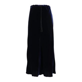Forte_Forte Jupe mi-longue en soie et viscose velours - Femme - Jupes - Noir - Taille: 42 FR