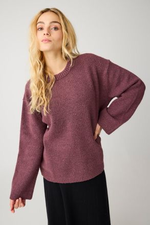Knowledge Cotton Apparel Damen vegan Pullover Souffl&eacute; Garn Bordeaux
