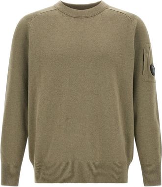 C.P. Company Pullover aus Lammwolle mit Rundhalsausschnitt - - Knitwear - Herren - Gr&uuml;n - L