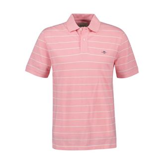 GANT Herren Striped SS Polo Polohemd, Geranium PINK, XXL