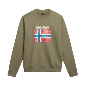 Napapijri Gr&uuml;ner Baumwollpullover Langarm - - Sweatshirts & Hoodies - Herren - Gr&uuml;n - L
