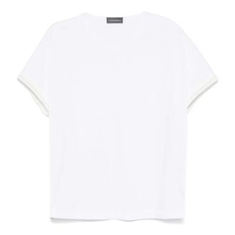 Lorena Antoniazzi L&auml;ssiges wei&szlig;es Baumwoll-T-Shirt mit kurzen &Auml;rmeln - - Tops - Damen - Wei&szlig; - 2XS