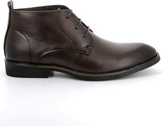 UOMO Design Bottine à Lacet Homme en Simili Cuir - Charles (Marron, 45)