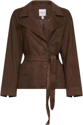 Urban Code Femme, Vestes, Brun, Taille: 38 FR Blazer Boxy en Faux Daim avec Ceinture