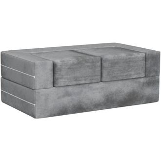 Costway Costway - Canap&eacute; enfant convertible 2 places en mousse - Housses amovibles et lavables - Dimensions 100x52x42cm - Id&eacute;al pour salle de jeux