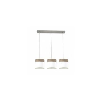 Fabrilamp Cloe 3xe27 wandleuchte nickel/wei&szlig;-holz grau regx60x16 cm