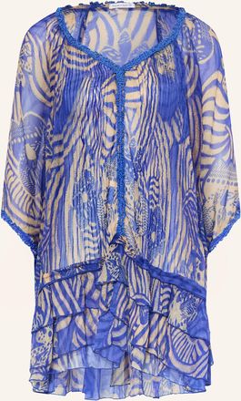 Poupette St Barth Strandkleid Nava Aus Seide Mit 3/4-Arm blau