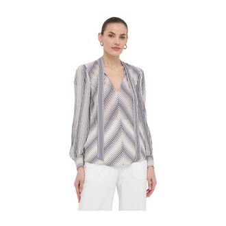 Twinset Gestreifte Bluse mit Bindeschleife - - Blouses & Shirts - Damen - Mehrfarbig - S