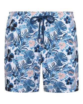 Vilebrequin Glatte Badeshorts mit floralem Print in