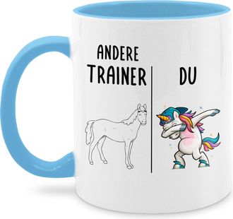 Shirtracer Tasse Tassen 325ml - Andere Trainer Dabbing Einhorn Geschenk Bester Trainer Geschenkideen Handballtrainer Geschenke Fußballtrainer I - 325 ml - Hellbl
