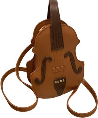 Generic Élégant sac à dos vintage pour violon sur le thème de la musique, sac à dos pour femme, joli sac à bandoulière, marron, 22 Centimeters Height X 16 Cen