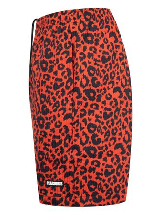 Pleasures Shorts mit Leoparden-Print - Rot