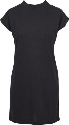 Urban Classics Damen Turtle Extended Shoulder Dress - Baumwoll Kleid mit Stehkragen & &uuml;berschnittenen Schultern, Regular Fit f&uuml;r Freizeit, Alltag & Streetwear,Schwar