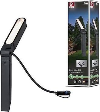 Paulmann 94545 Plug & Shine LED Au&szlig;enleuchte Plug & Shine Spot Ito IP65 incl. 1x6 Watt dimmbar Au&szlig;enleuchten Anthrazit Metall, Kunststoff 3000 K