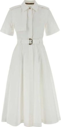 Burberry Femme, Robes, Blanc, Taille: 40 FR Optical Cotton Poplin Shirt Dress