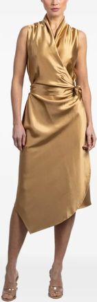 Peter Cohen Victor wrap midi dress - Gold