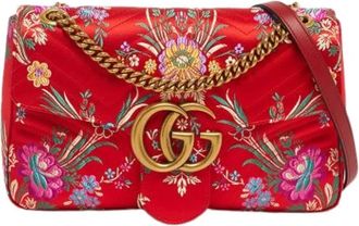 Gucci Sac bandouli&egrave;re en satin Pre-owned - Femme - Pre-owned - Rouge - Taille: ONE Size