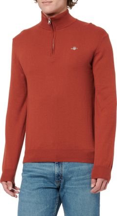 GANT Herren CTN/WO Half Zip Pullover, MODERN Rust, 3XL