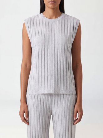 Iro Top sans manches coupe slim en coton m&eacute;lang&eacute; avec encolure ronde