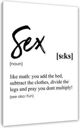Pixxprint Lexikon Sprüche - Sex als, Größe: 80x60cm, Leinwandbild, fertig gespannt, Wandbild, Dekoration, Kunstdruck, kein Poster