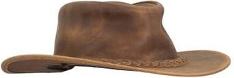 Walker and Hawkes Chapeau Weathered - Cuir de Vachette - Outback - Marron Clair - S (57cm)