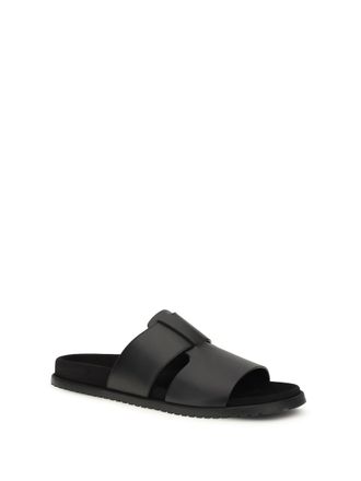 Dolce & Gabbana Mens Leather Sandals Nero