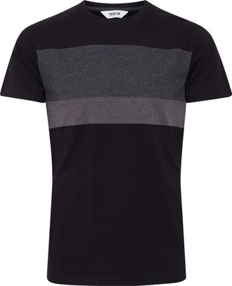 Solid Sascha Herren T-Shirt Kurzarm Shirt Mit Streifen Und Rundhalsausschnitt, Gr&ouml;&szlig;e:L, Farbe:Black (9000)