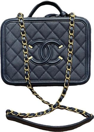 Chanel Blue Quilted Vanity Bag