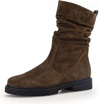 Gabor Femme Bottines, Dame Bottines,Bottillons,Semelle intérieure Amovible,Bottine,froncée,Fermeture éclair,Marron (Whisky) / 41,40.5 EU / 7 UK