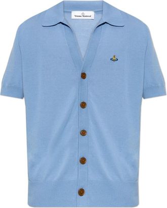 Vivienne Westwood Homme, Pulls, Bleu, Taille: XL Polo Cardigan