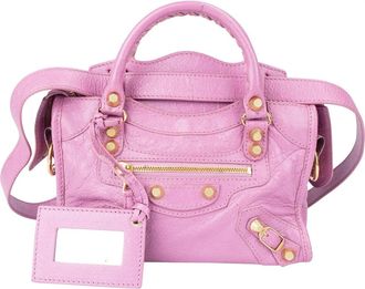 Balenciaga Crossbody Bags - Balenciaga Pink Leather Mini City Handbag - Gr. unisize - in Gold - für Damen