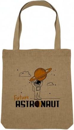 Fabulous Sac Shopping Tote Bag Aspect Lin - Future Astronaut Occupation Dream - Sac de Courses Toile Epaisse 360g Beige Naturel Cabas Port&eacute; Epaule Solide Impri