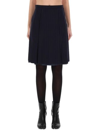 Maison Margiela Wool Midi Skirt - Blue