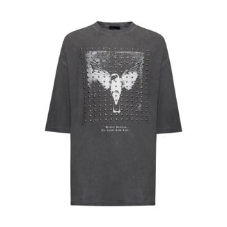John Richmond T-Shirt mit Druck mit Nieten - - Tops - Herren - Schwarzk - L